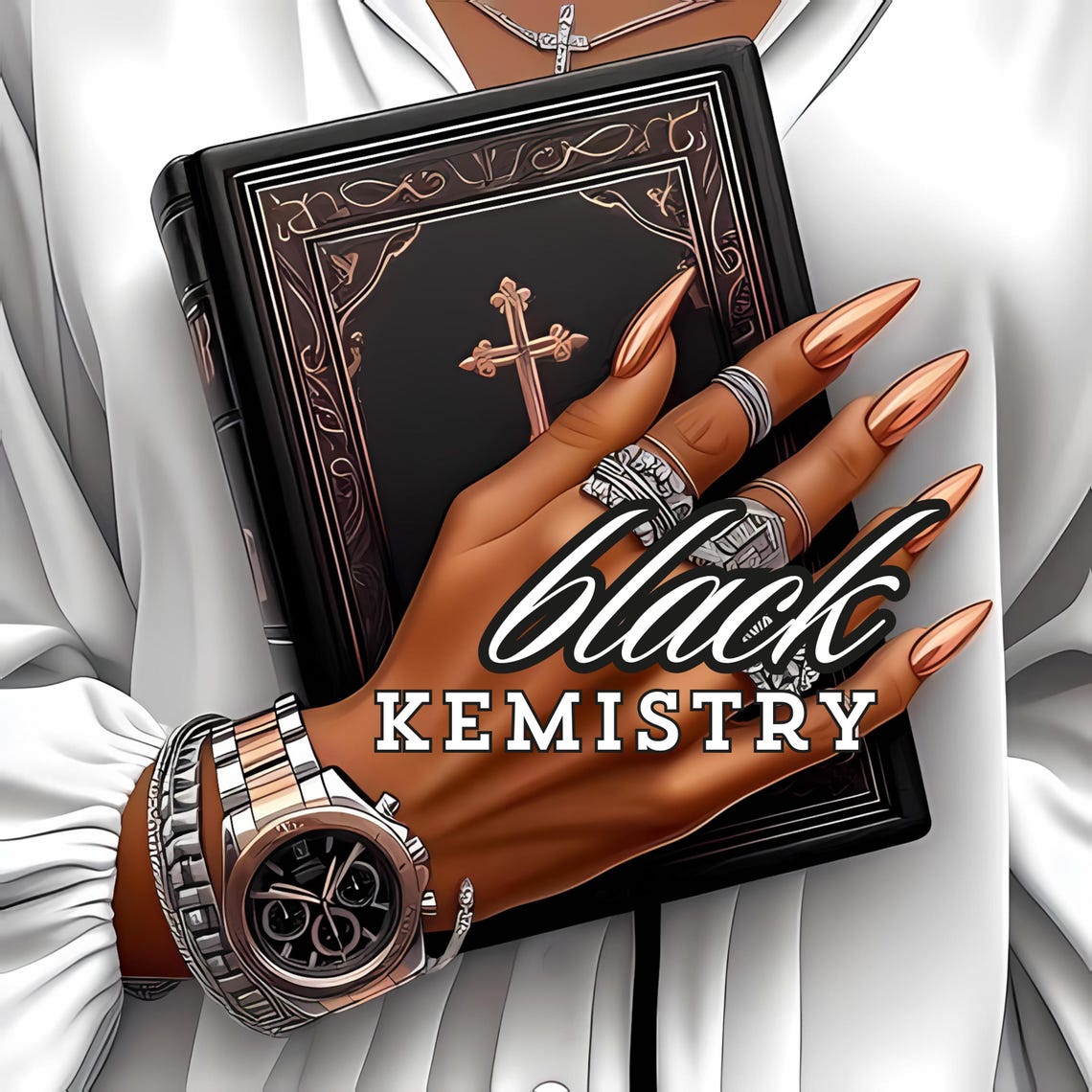 Holy Bible African Americans Holding Holy Bible Luxurious Jewelry ...