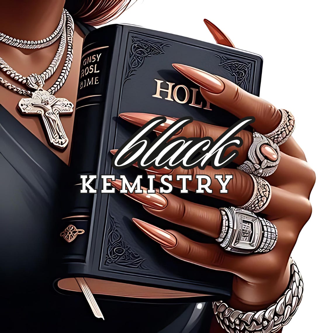 Holy Bible African Americans Holding Holy Bible Luxurious Jewelry ...