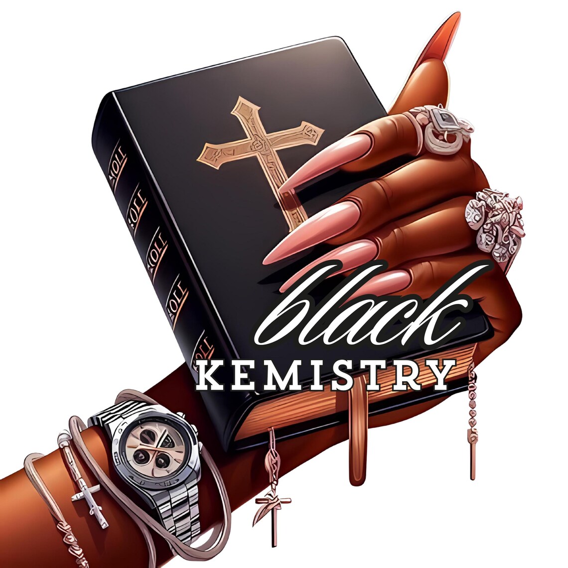 Holy Bible African Americans Holding Holy Bible Luxurious Jewelry ...