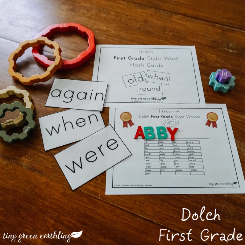 Dolch FIRST Grade Sight Words Flash Card Printable (LARGE & MINIMALIST ...