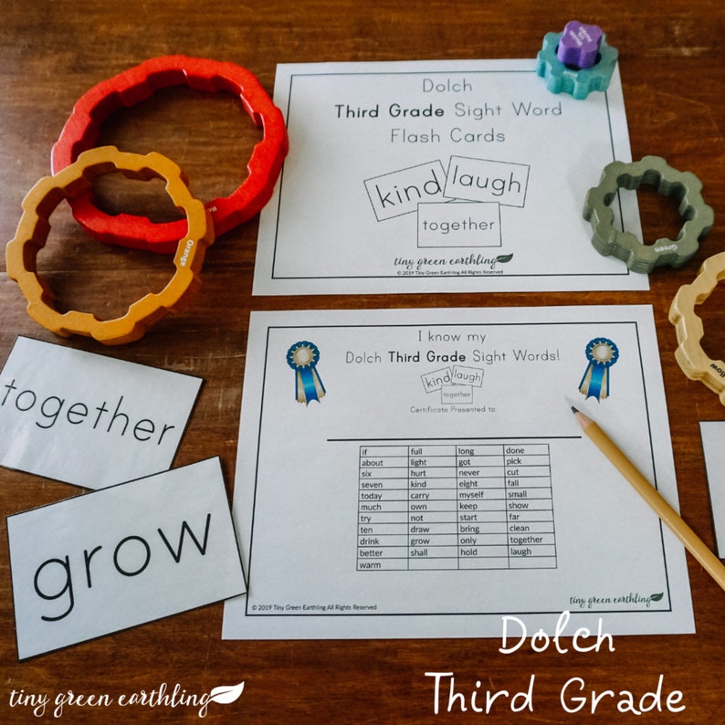 Dolch SECOND Grade Sight Words Flash Card Printable (LARGE & MINIMALIST ...