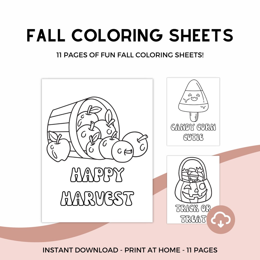 Groovy Fall Coloring Sheets | Printable Fall Coloring Sheets for Kids ...