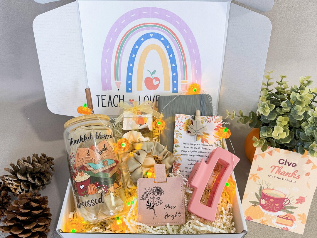Thanksgiving Gift Box for Teacher | Unique Appreciation Gifts Holiday ...