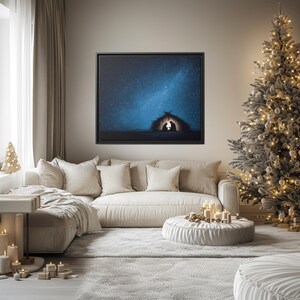 Minimalist Nativity Scene Canvas Print, Religious Christmas Wall Art ...