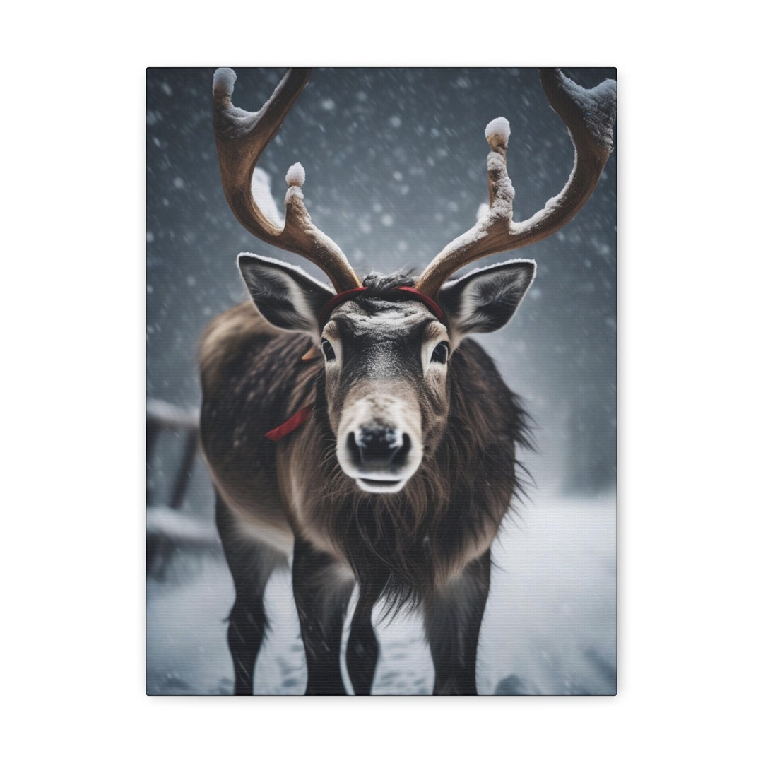 Reindeer Print Reindeer Wall Art Christmas Wall Décor Reindeer Print ...