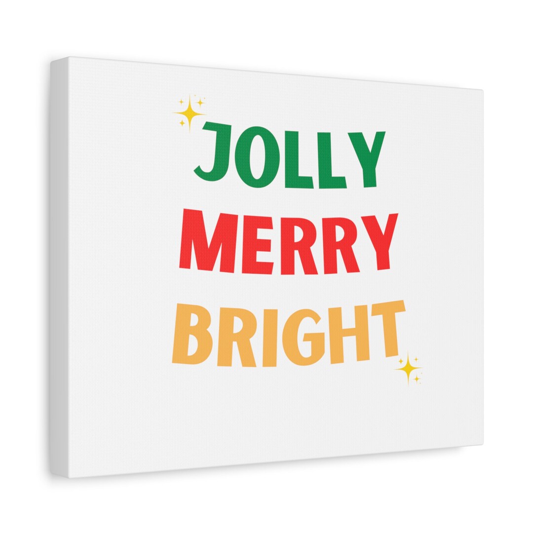 Jolly Merry Bright Wall Art / Minimalist Holiday Decor / Cheerful ...