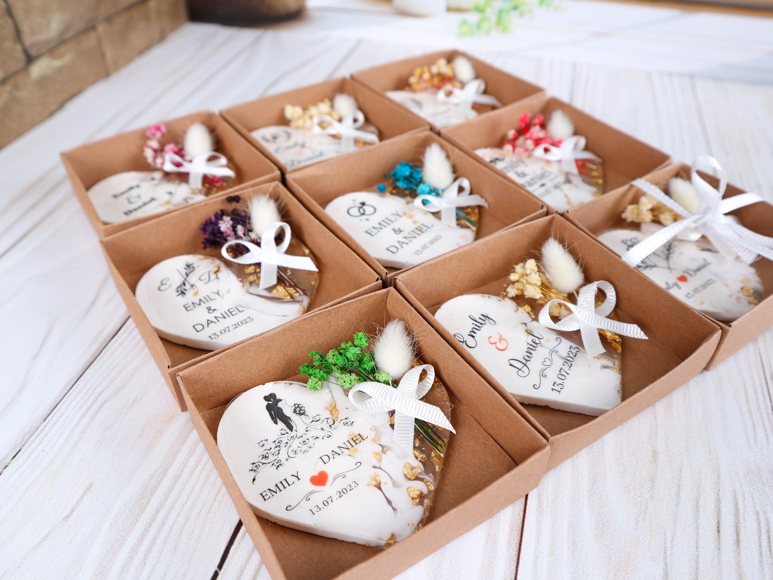 Personalized Wedding Favors Epoxy Resin Magnet, Custom Epoxy Magnet W ...