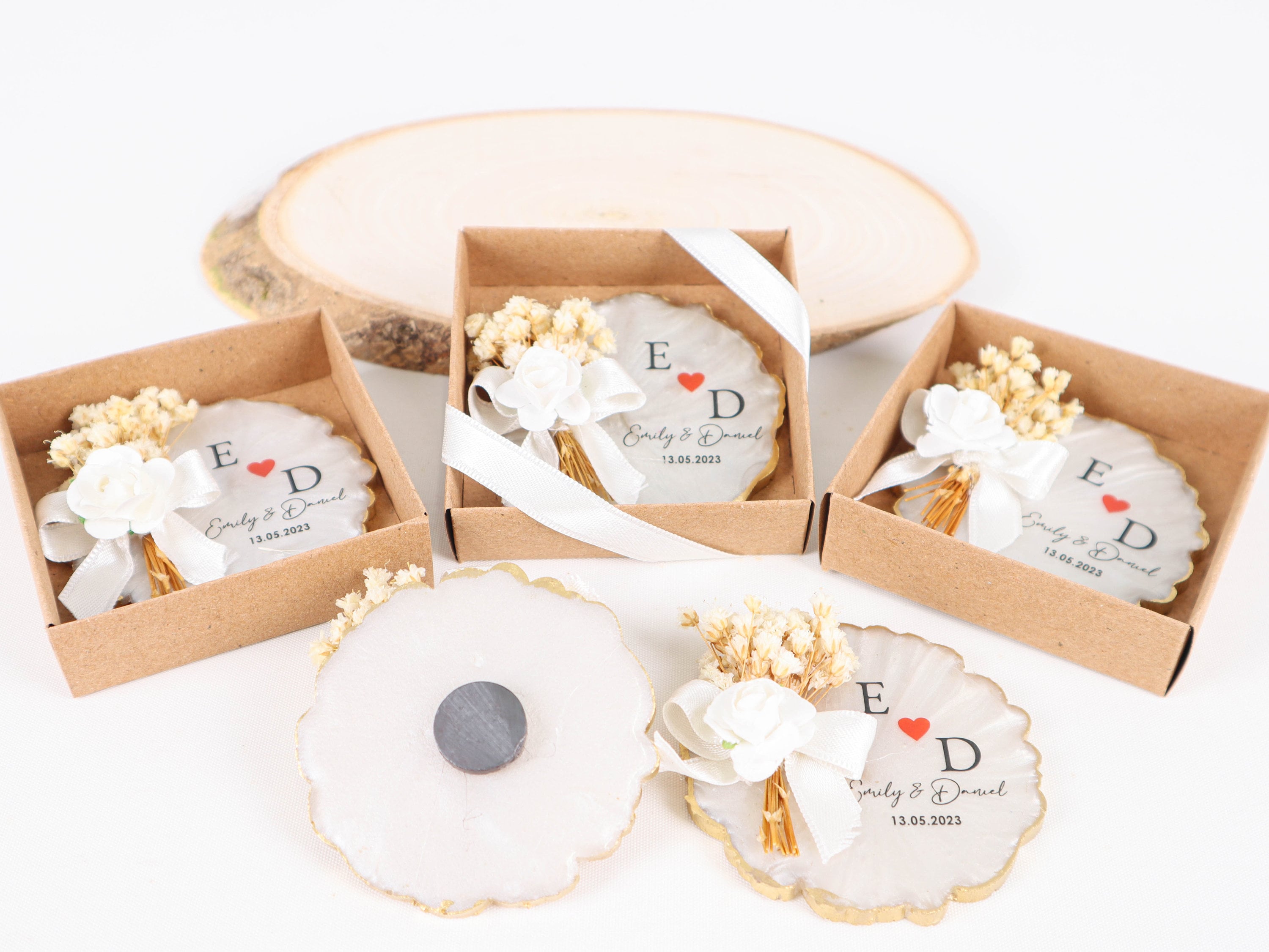 Personalized Wedding Favors Epoxy Resin Magnet, Custom Epoxy Fridge ...