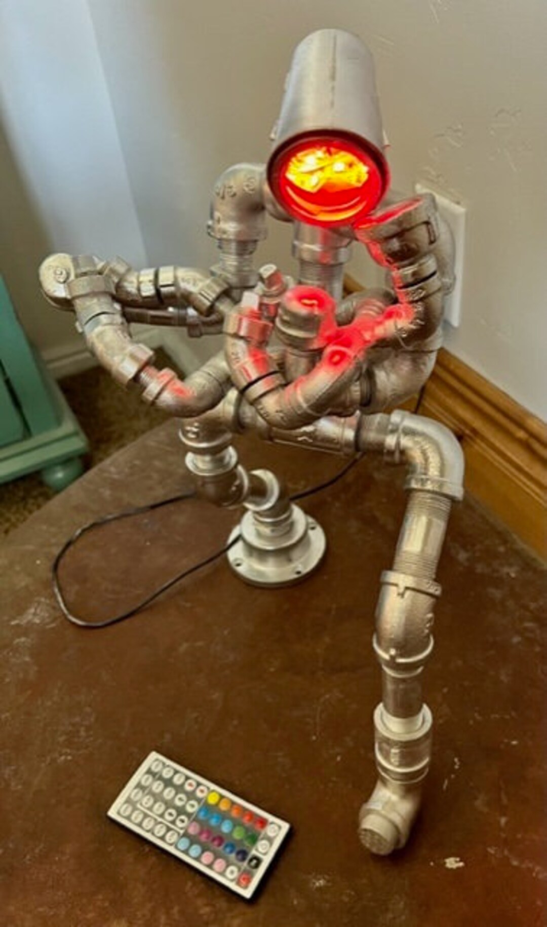 Industrial Style LED Robot Pipe Lamp Parent Holding Baby - Etsy