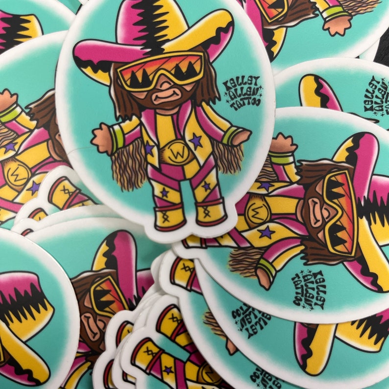 Kewpie Macho Man Randy Savage Sticker - Etsy