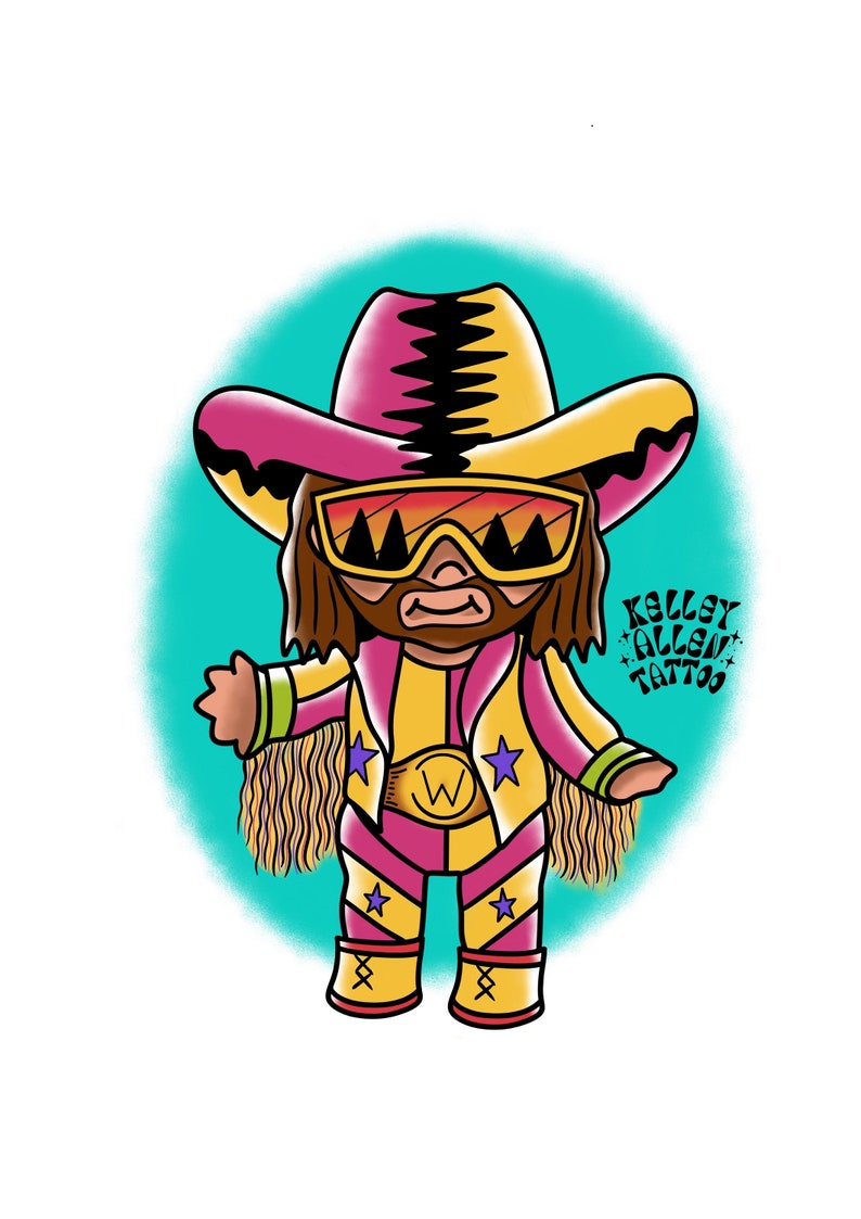 Kewpie Macho Man Randy Savage Sticker - Etsy