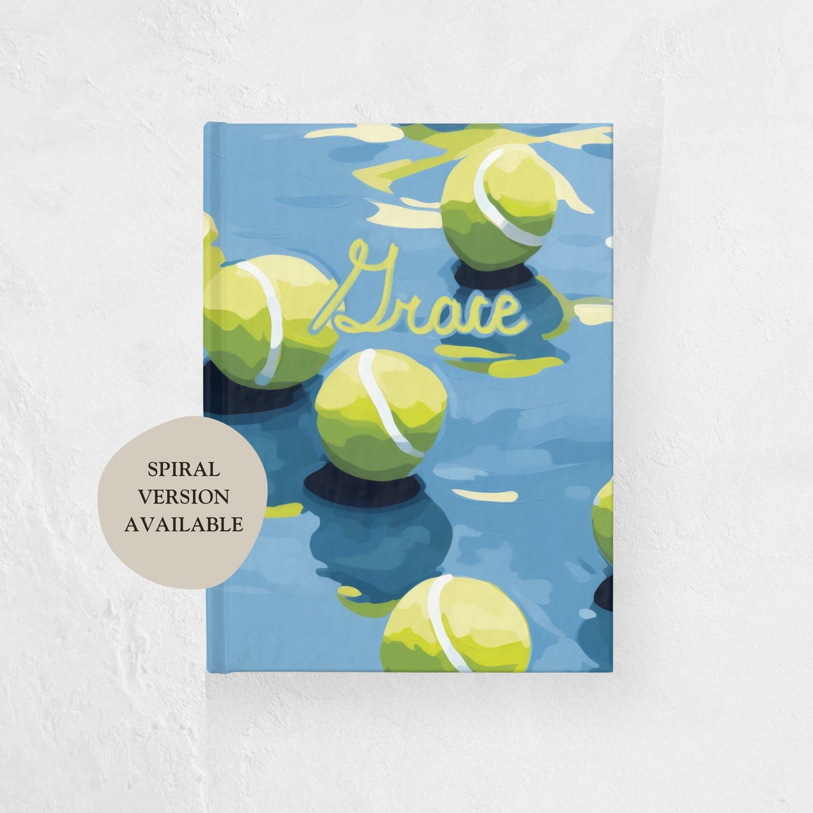 Personalized Cute Tennis Themed Journal for Tennis Lover Unique Sporty ...