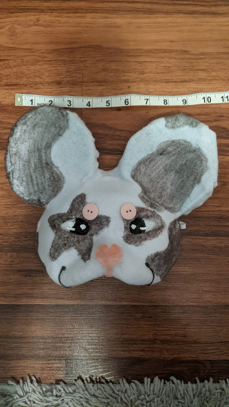 HQ Grey & White Therian Mouse Mask - Etsy