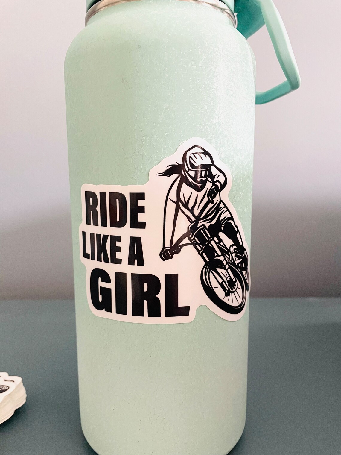 Ride Like a Girl Mountain Bike Sticker – Weatherproof Vinyl Decal for ...