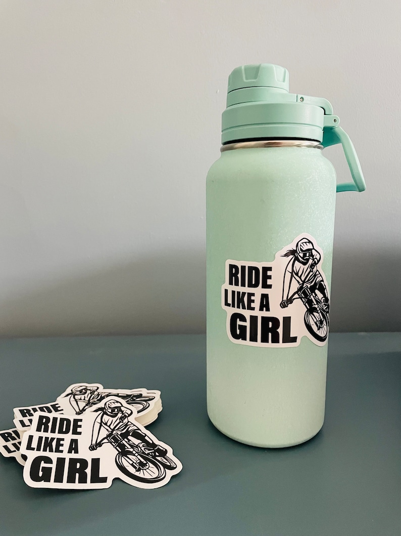 Ride Like a Girl Mountain Bike Sticker – Weatherproof Vinyl Decal for ...