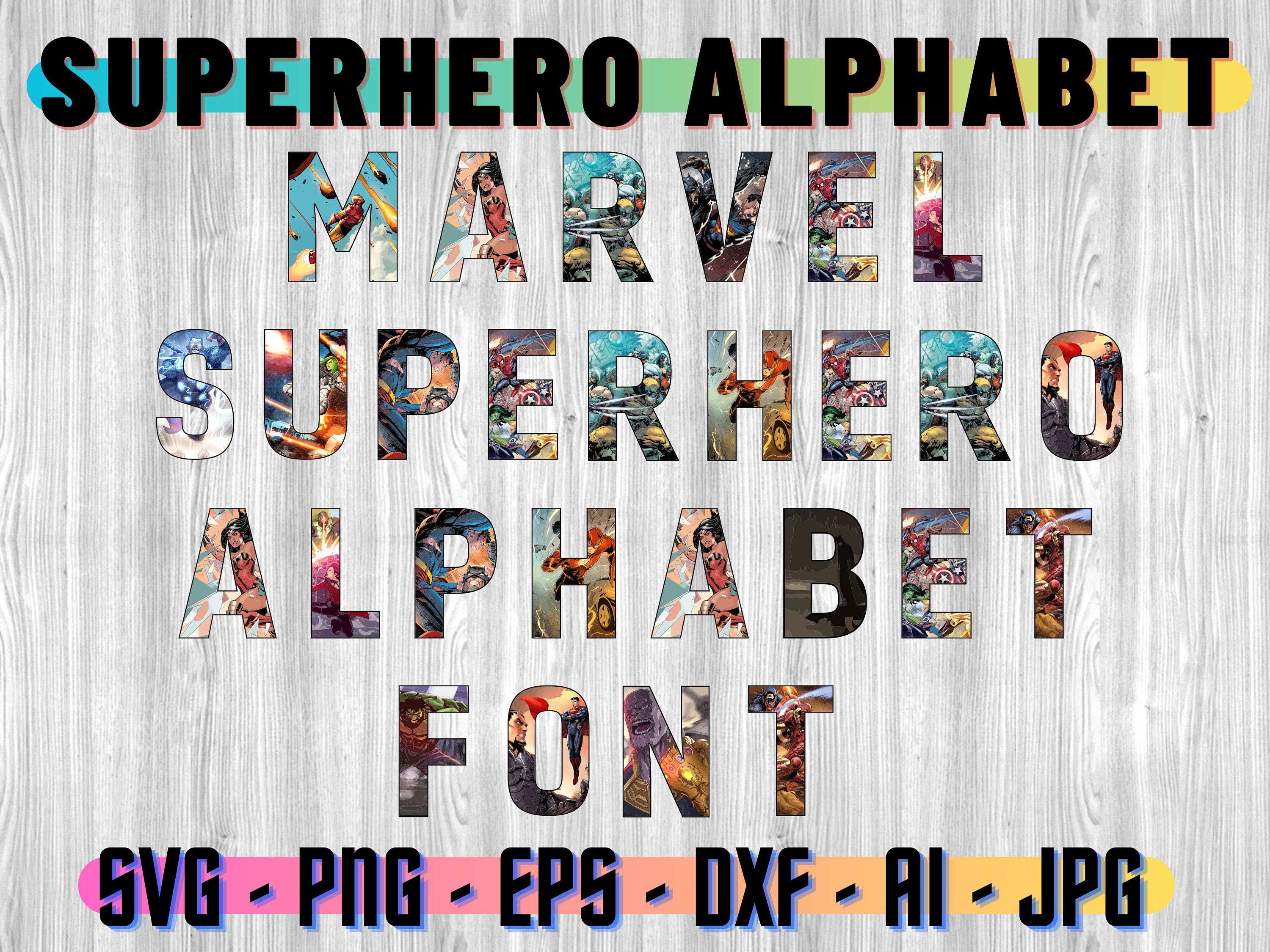 Avengers Alphabet Svg Superhero Alphabet Svg Superhero - Etsy Portugal