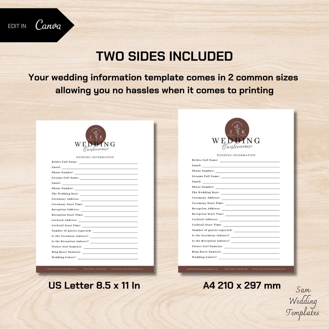 Professional Wedding Planner Client Questionnaire and Checklist Planner ...