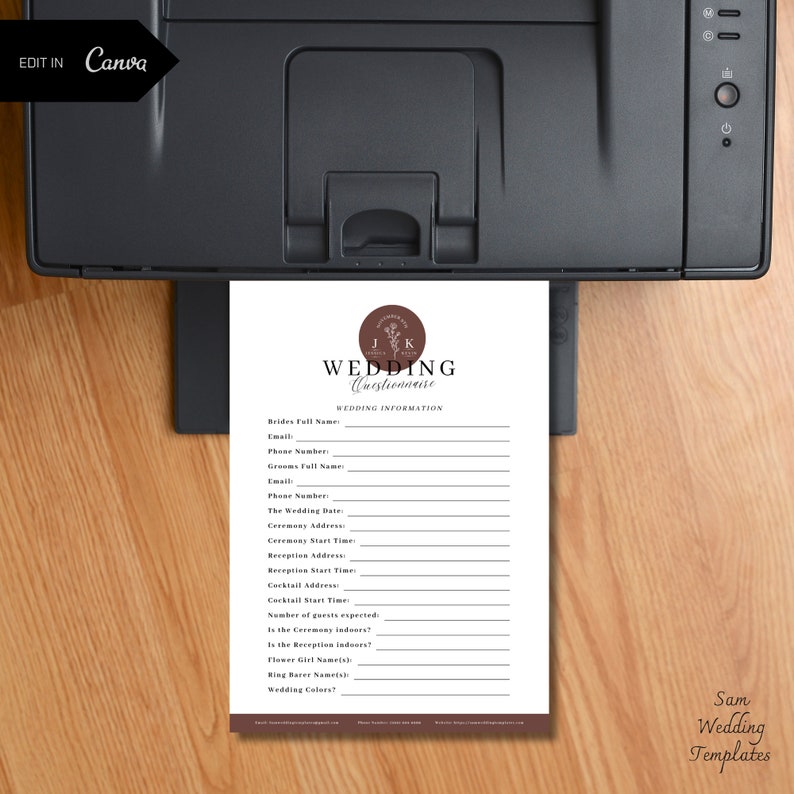 Professional Wedding Planner Client Questionnaire and Checklist Planner ...