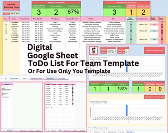 To Do List Template, Google Sheets Spreadsheet, Daily to Do, Digital ...