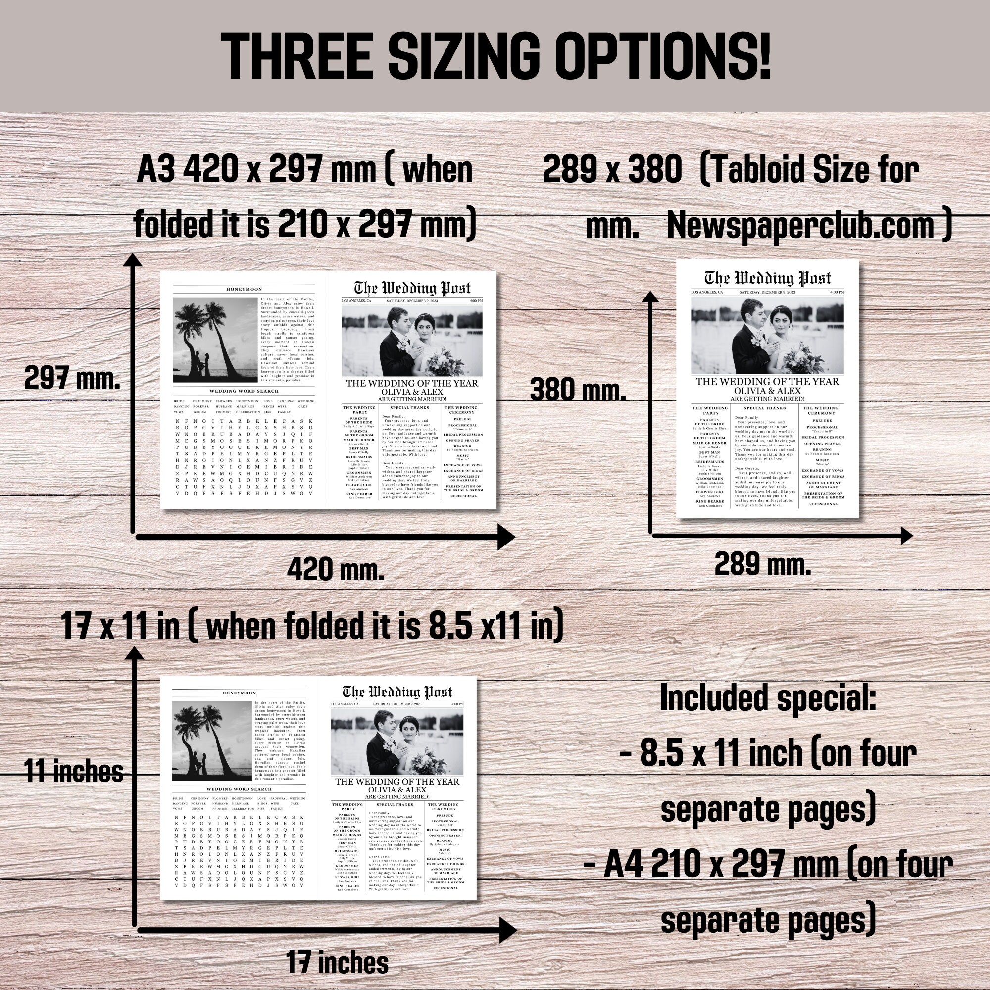 Wedding Newspaper Template, Wedding Newspaper, DIY Newspaper, Wedding ...