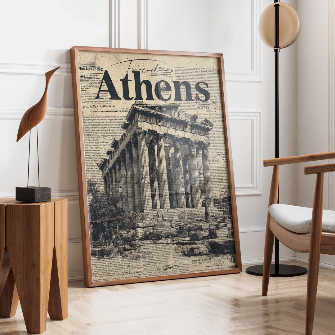 Athens Parthenon Wall Art | Acropolis of Athens Poster | Greece Vintage ...