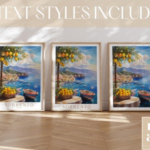 Sorrento Italy Lemon Poster Wall Art Lemons Tree Poster Italy Oil Paint ...