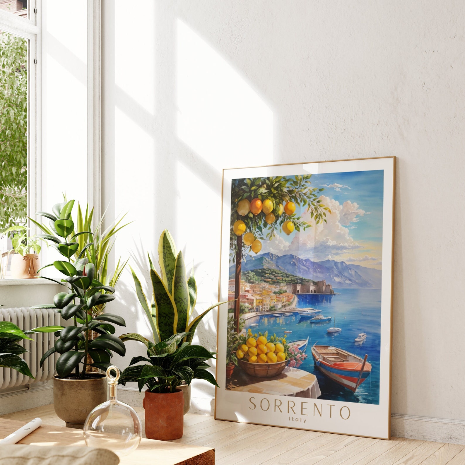 Sorrento Italy Lemon Poster Wall Art Lemons Tree Poster Italy Oil Paint ...