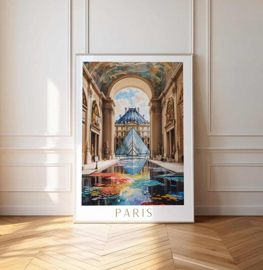 Paris Louvre Museum Travel Poster Wall Art France Poster Gift Paris ...