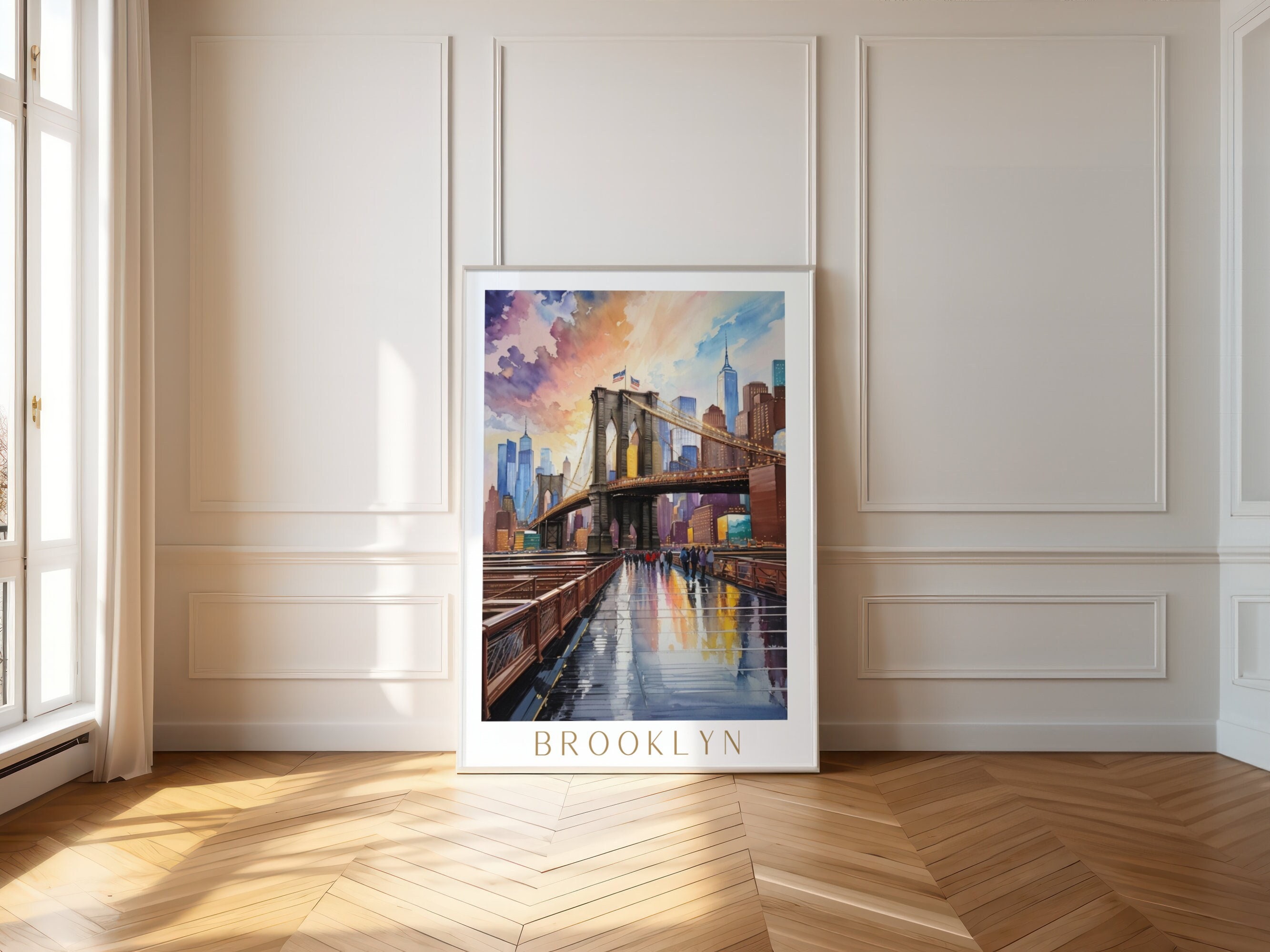 New York Travel Poster, Brooklyn Wall Art, Brooklyn Travel Poster Gift ...