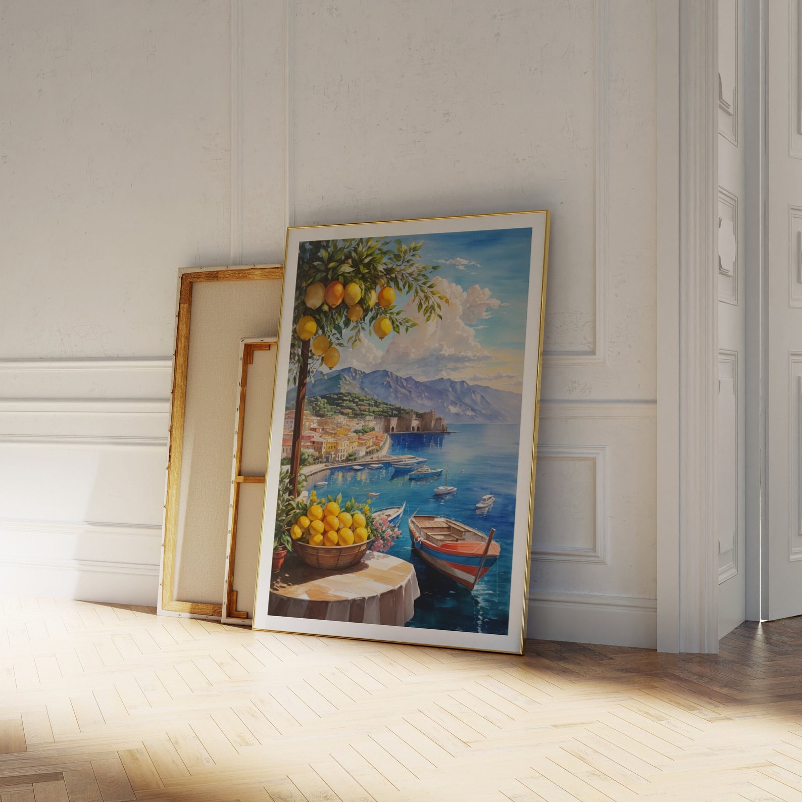 Sorrento Italy Lemon Poster Wall Art Lemons Tree Poster Italy Oil Paint ...