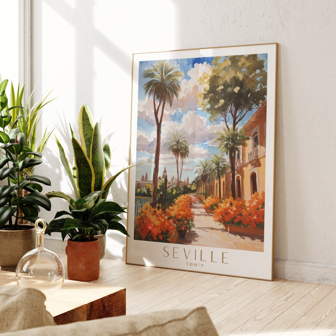 Pôster de viagem de Sevilha, Espanha, para decoração de parede. Pôster ...