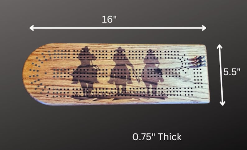 Western Cribbage Board Custom Cowboy Gift for Grandparent Birthday for ...