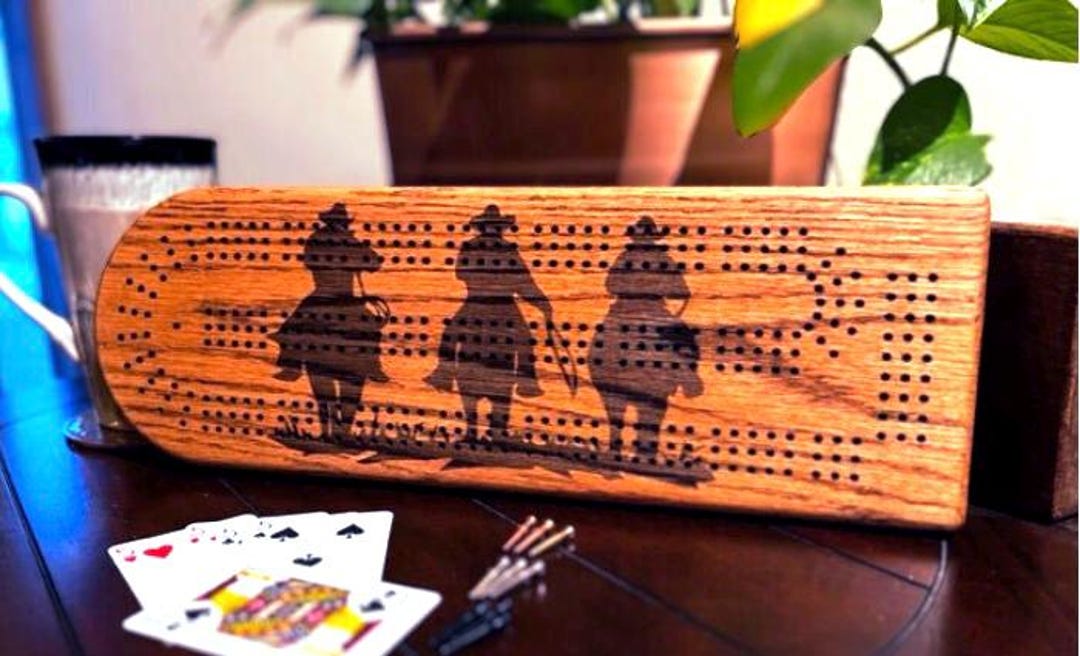 Western Cribbage Board Custom Cowboy Gift for Grandparent Birthday for ...