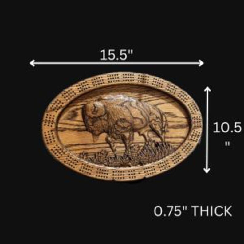 Buffalo Wildlife Custom Cribbage Board Buffalo Cribbage Board Gift for ...