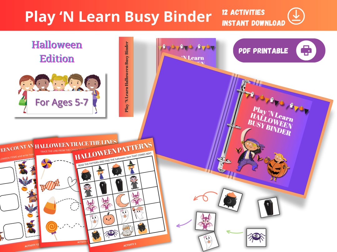 Learn 'N Play Busy Binder - Halloween Edition for Kids Ages 5-7 ...
