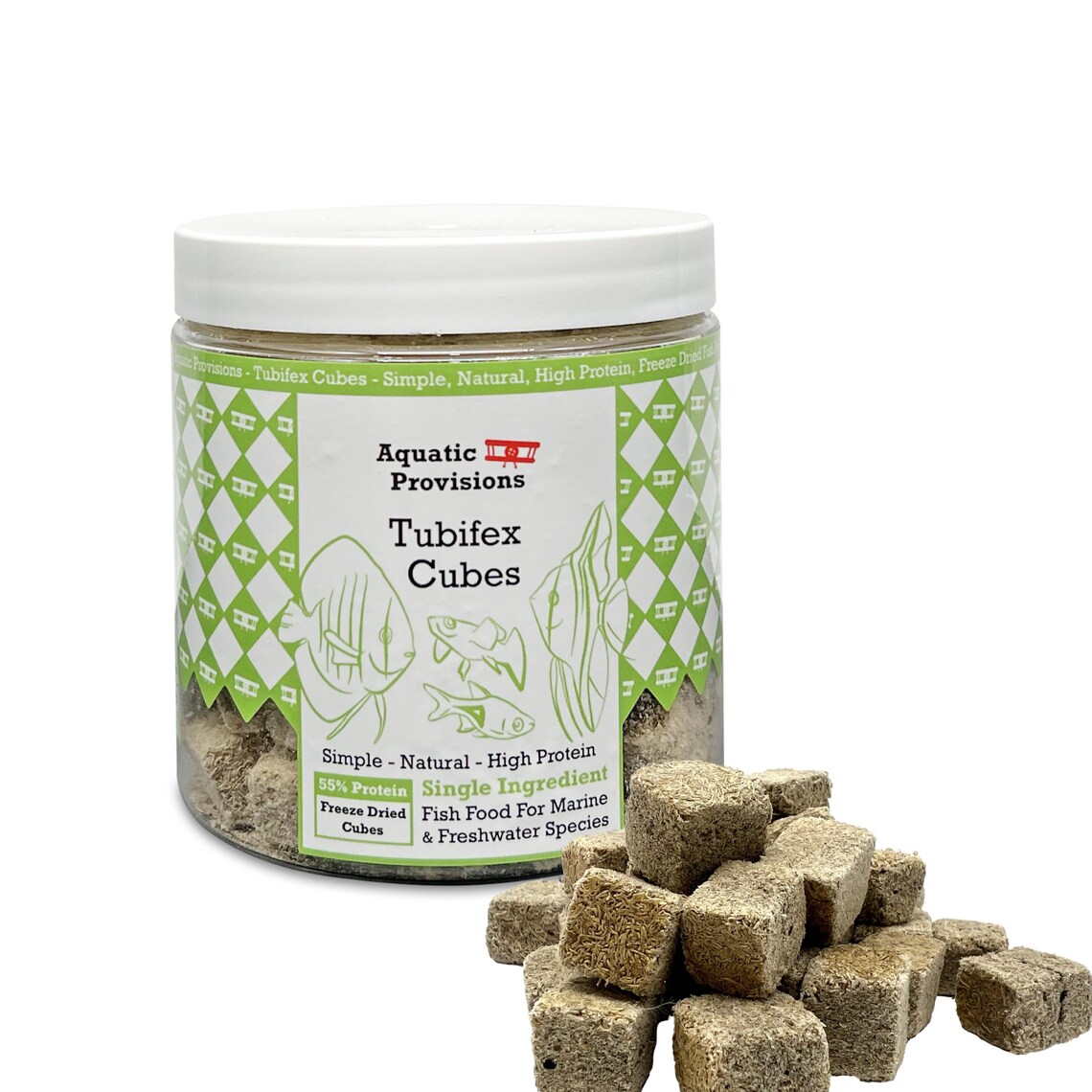 Freeze Dried Tubifex Cubes Fish Food for Freshwater and Marine Aquarium ...