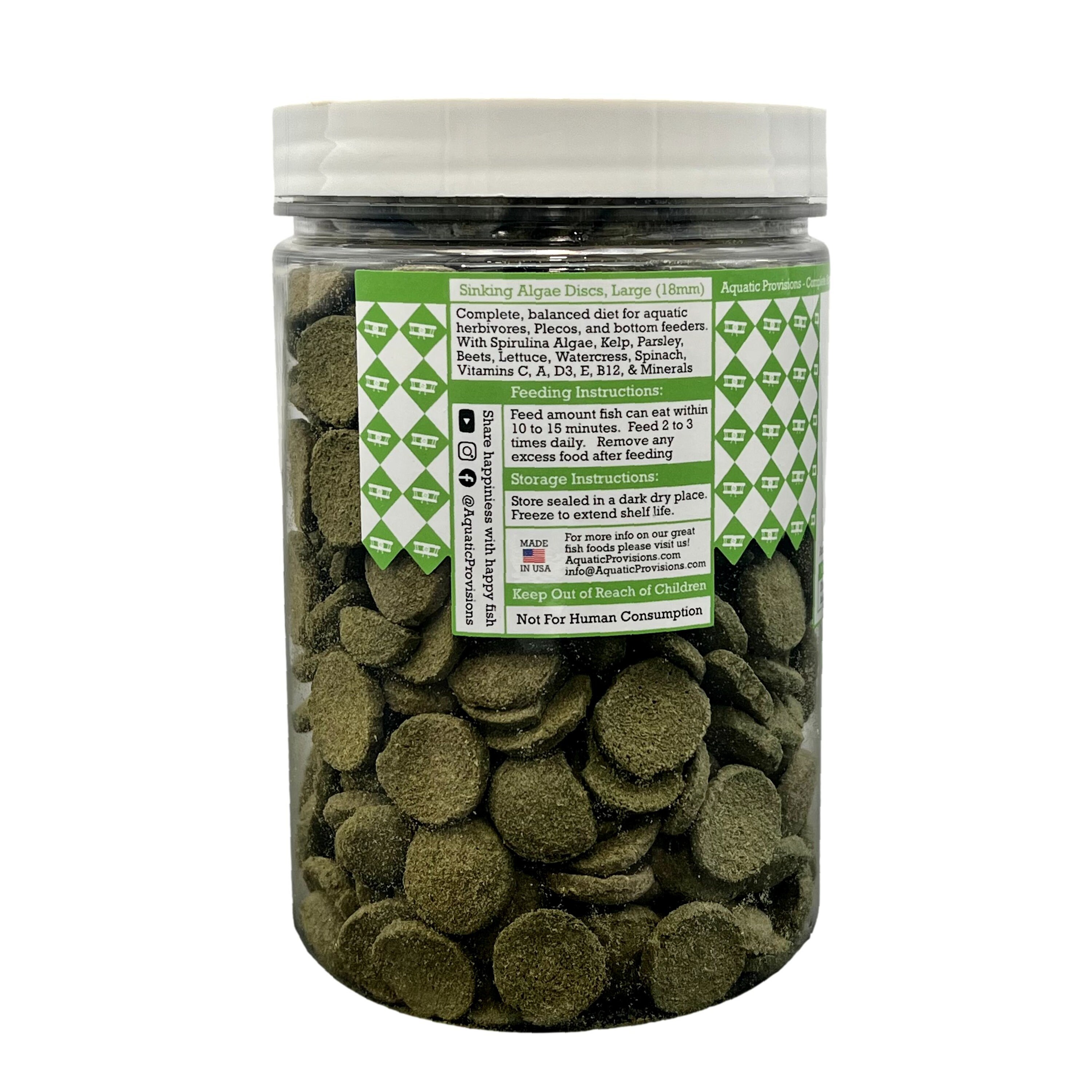 Algae Wafers Fish Food Spirulina Veggie Discs Complete Diet for ...