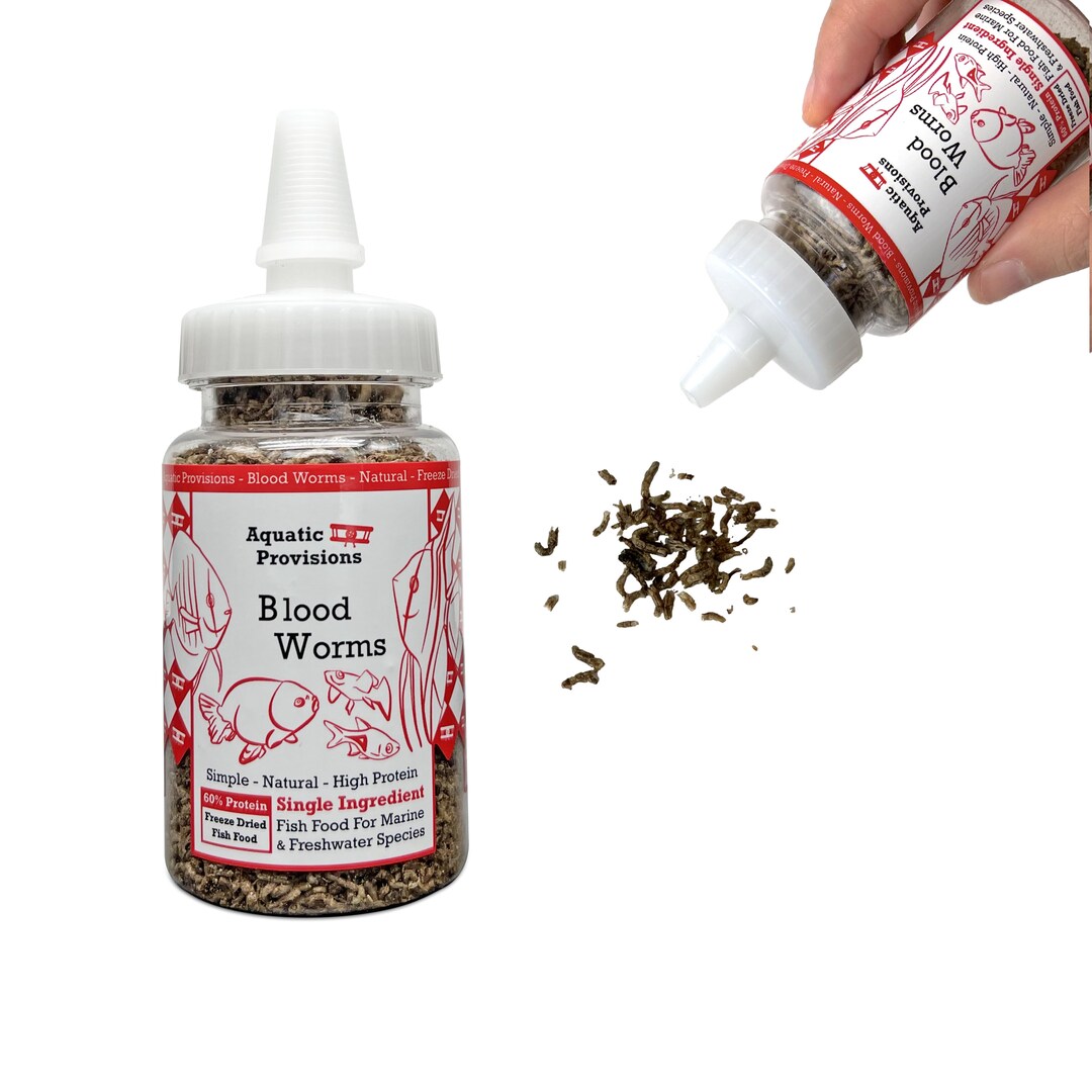Freeze Dried Bloodworms: High Protein Fish Food - 0.5oz - Etsy