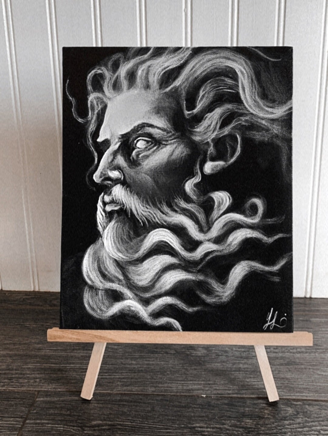 Greek God Black and White Portrait - Etsy