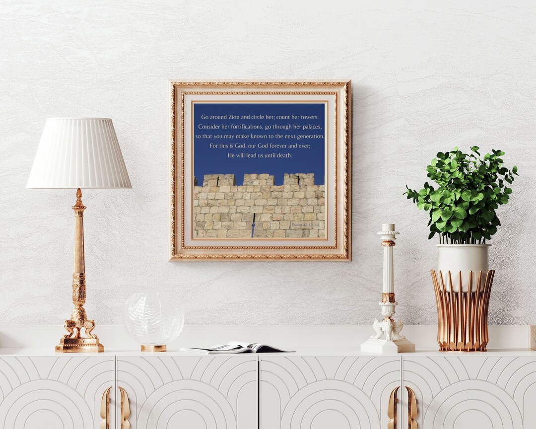 Psalm 48:1214 Jerusalem Scripture Art Zion Israel Downloadable ...