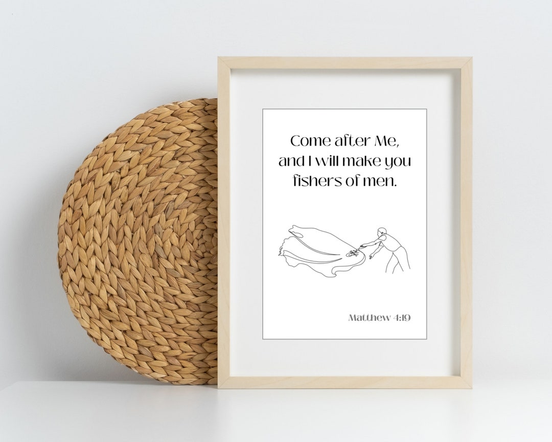 Matthew 4:19 Downloadable Scripture Art Bible Digital Artwork Printable ...