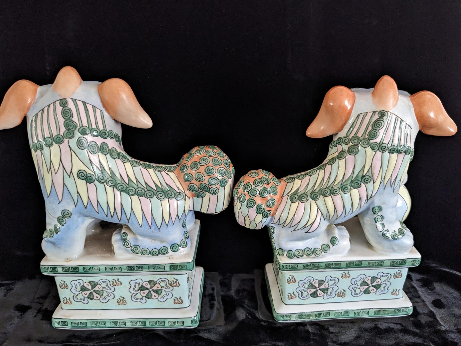 Rare Vintage Pair Chinese Foo Dogs Porcelain Figurines - Etsy