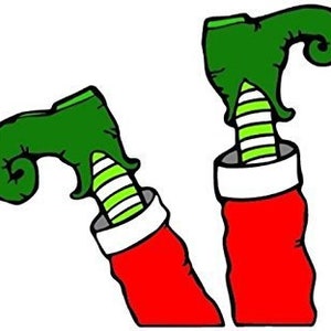 Elf Santa's Little Helper Legs Automotive Christmas Decor Magnet, 10 ...