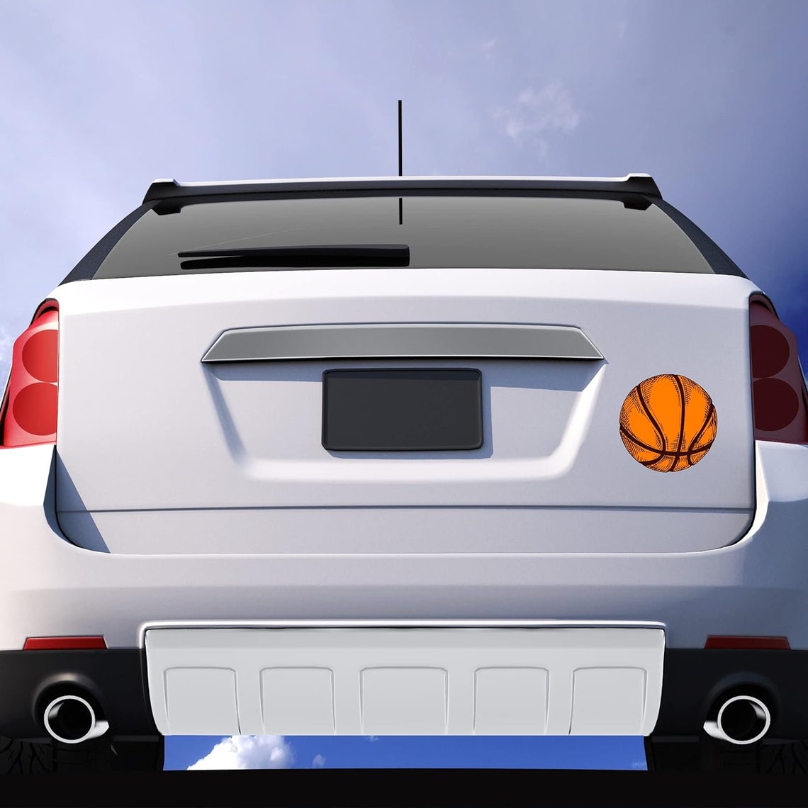 Hand Sketched Basketball Car Magnet, Round Magnetic Decal for Lockers ...