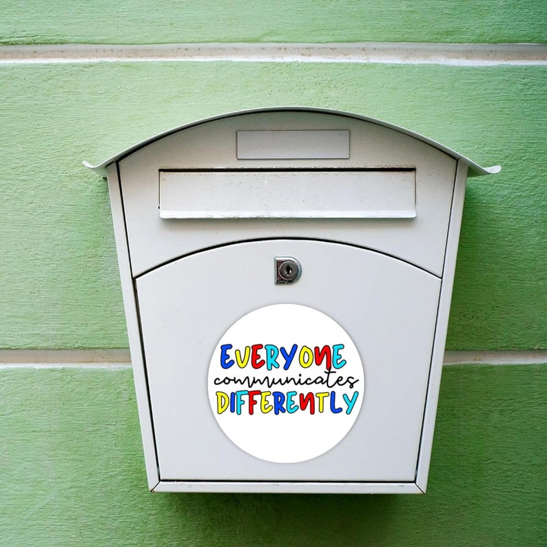 Everyone Communicates Differently Round Magnet, Autism Awareness Decal ...