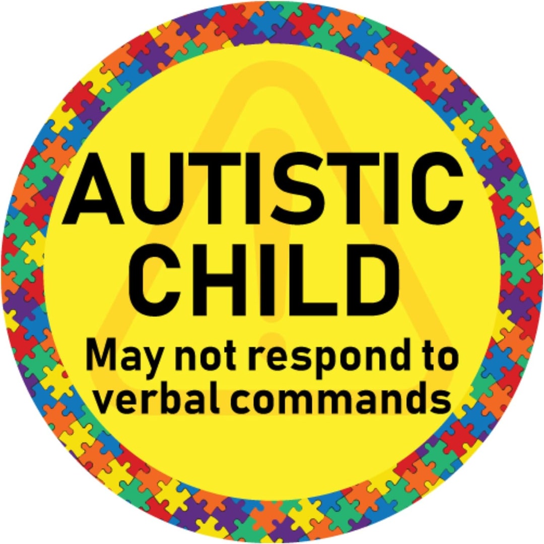 Emergency Alert Child With Autism on Board Car Decal May Not Respond ...