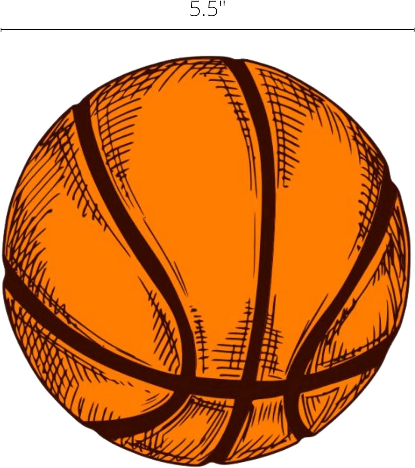 Hand Sketched Basketball Car Magnet, Round Magnetic Decal for Lockers ...