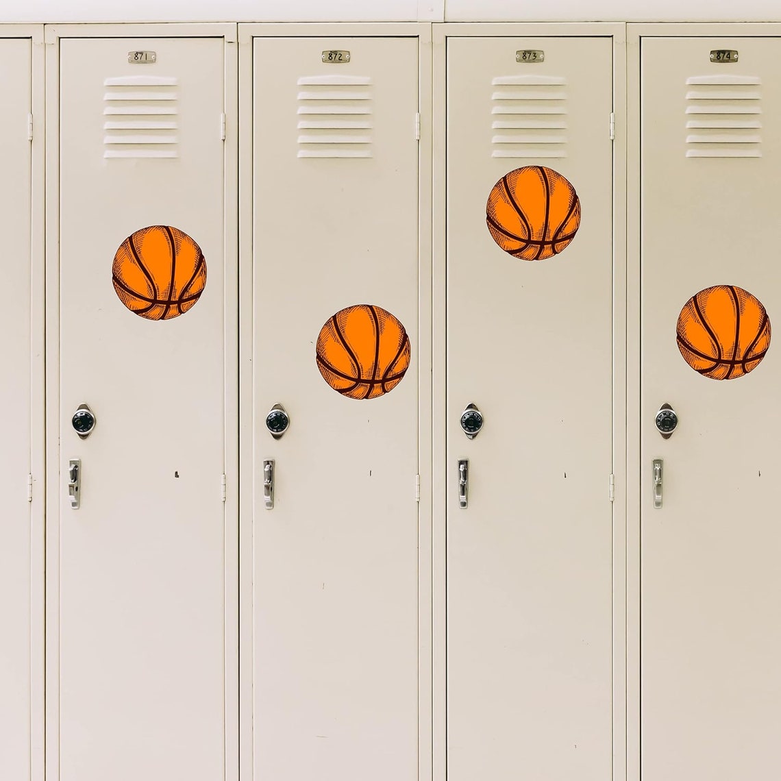 Hand Sketched Basketball Car Magnet, Round Magnetic Decal for Lockers ...
