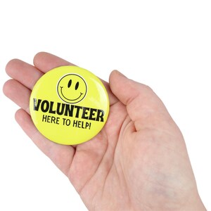Buttons for Volunteers, Teachers, and Customer Service Employees, Ask ...