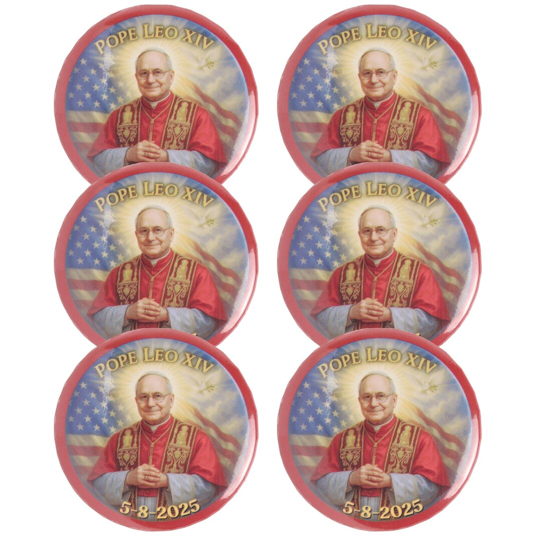 New Pope Leo XIV Pinback Buttons, Catholic Pin Accessories, Papal ...